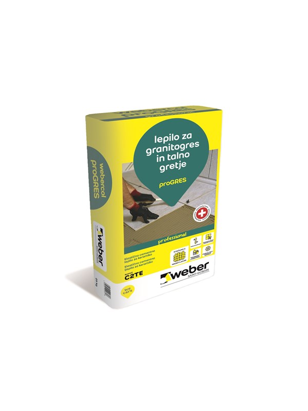 WEBER C2TE 25 kg Lepilo fleksibilno Weber Progres LKGRES + vlakna (C2TE ...